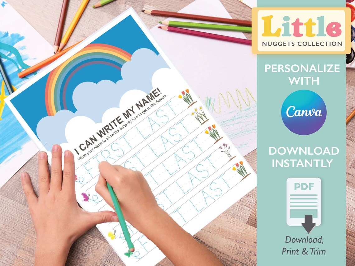 Editable Name Tracing Worksheet: Spring Butterfly Theme (digital ...