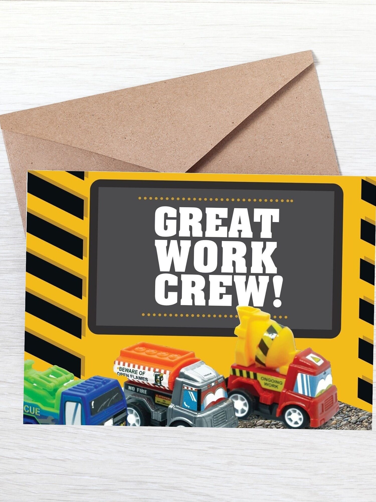 Construction Birthday Thank You Cards: Crew Celebration (canva Design ...