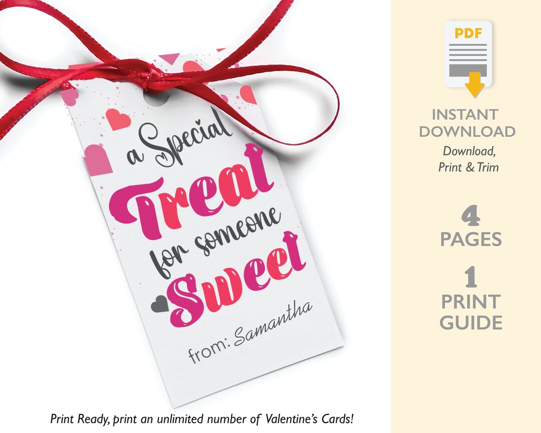 Printable Valentine's Day Tags, A Special Treat for Someone Sweet ...