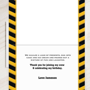 Construction Birthday Thank You Cards: Crew Celebration (canva Design ...