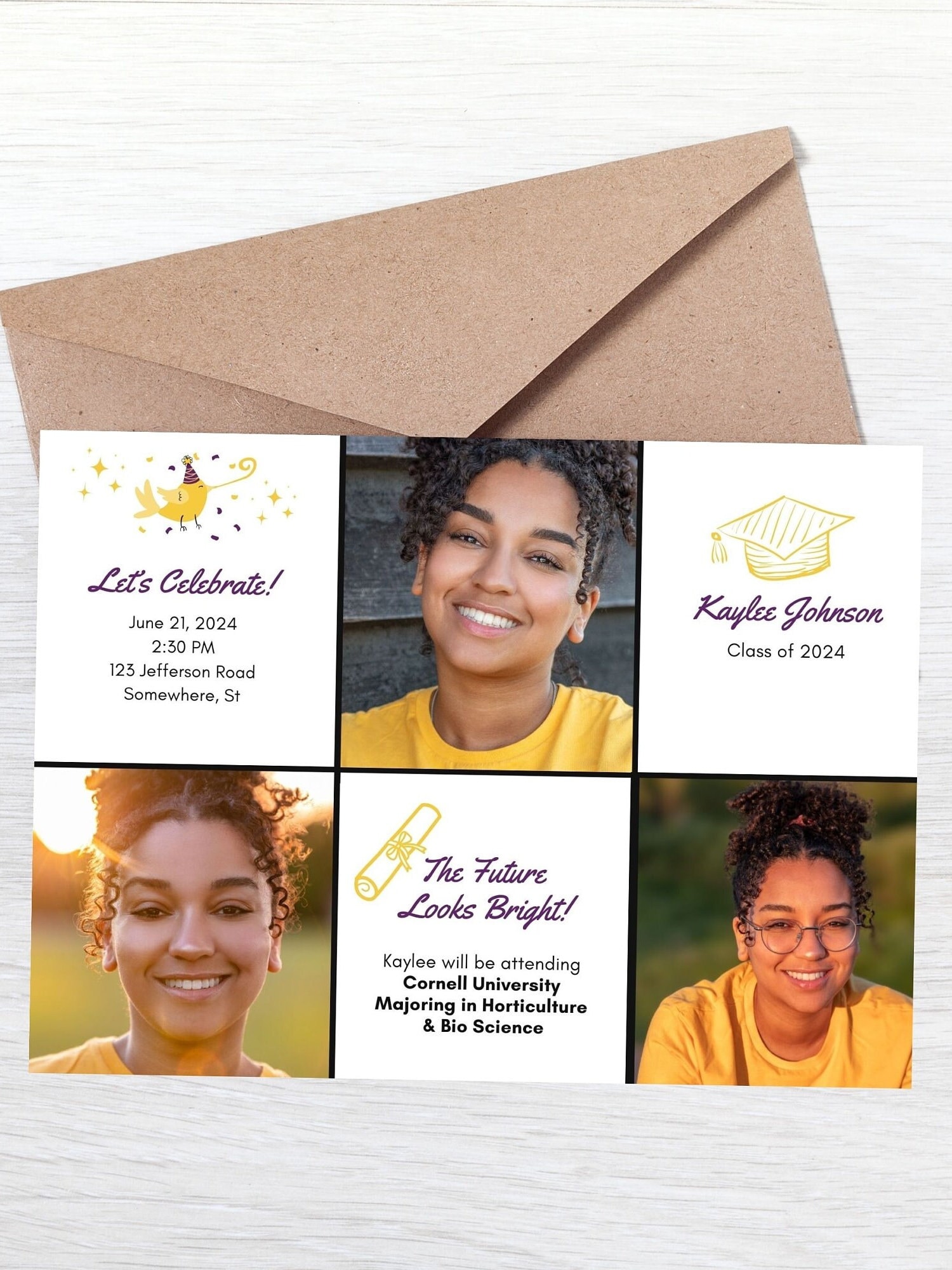 Printable Card Custom Invitation Graduation Party Event Announcement ...