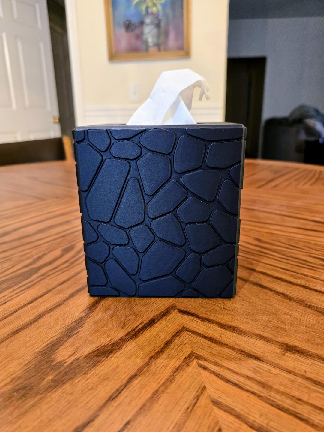 Black Stone Textured Tissue Box Cover (for Square Kleenex Boxes and ...