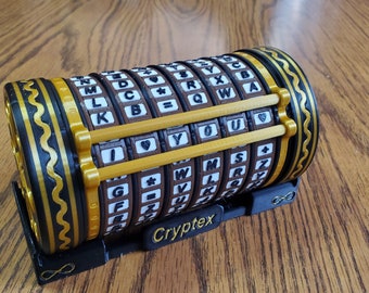 Cryptex Puzzle Box SVG Laser Cut File - Secret Code Lock, Wooden Puzzle ...