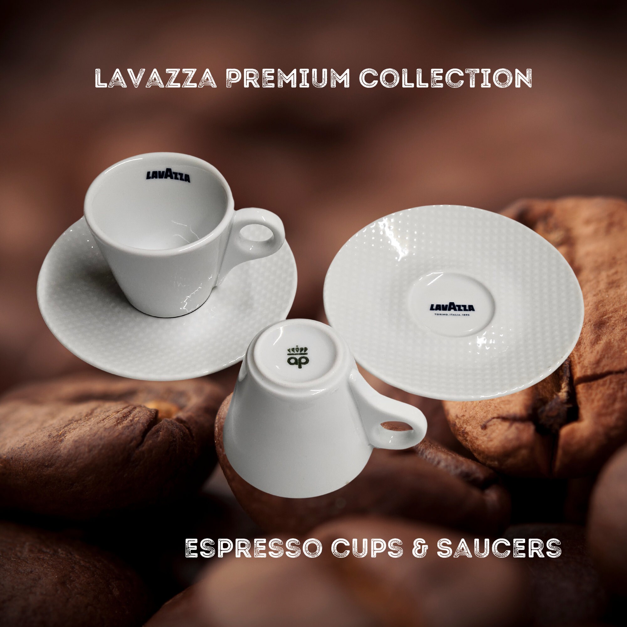 Lavazza Espresso Cups & Saucers Set of 2 Premium Collection 2oz ...