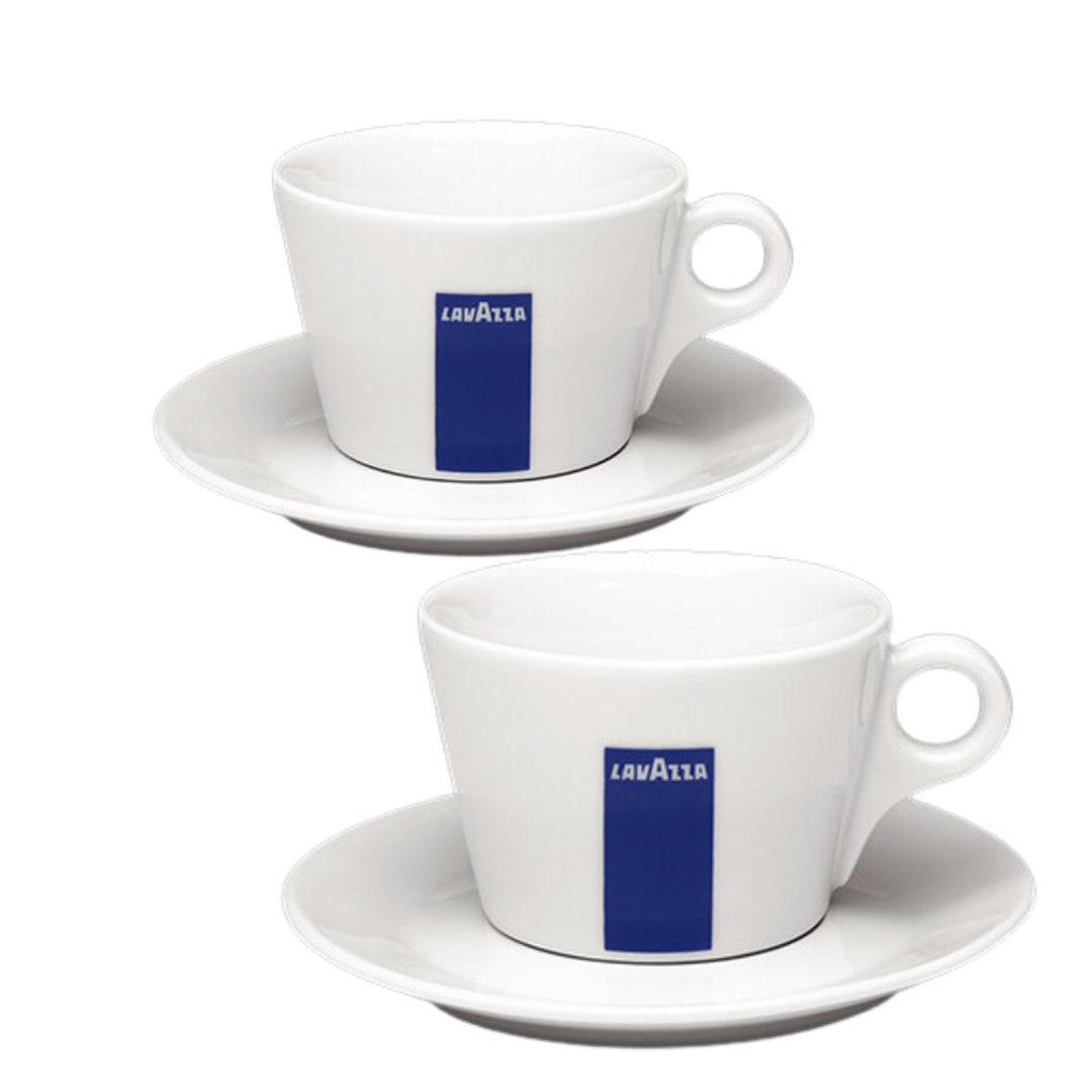 Lavazza Americano Cups & Saucers Set 8oz Coffee Mug Set of 2 Classic ...