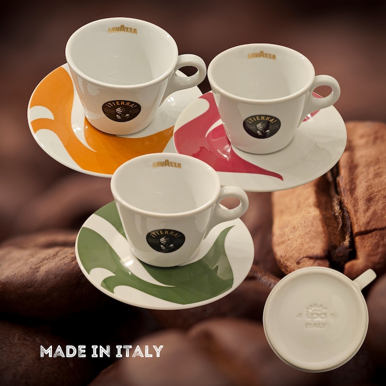 Lavazza 6oz Cappuccino Cups & Saucers ¡tierra! Collection Set of 2 - Etsy