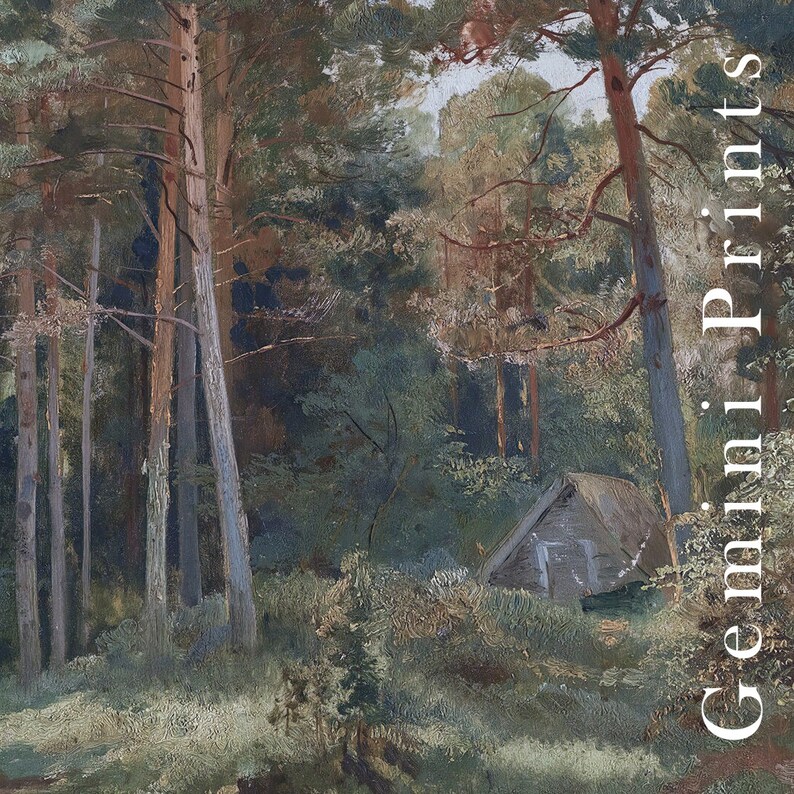 American Muted Forest Landscape | Vintage Digital Printable Wall Art ...