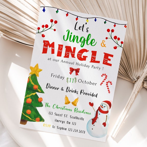 Mingle and Jingle Flyer Template - Etsy
