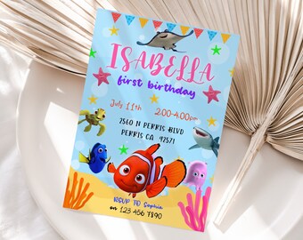 Nemo Birthday Invittion Dory Invite Under the Sea Party - Etsy