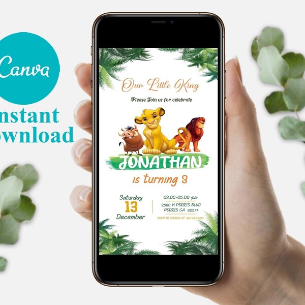 Lion King Birthday Invitation - Etsy