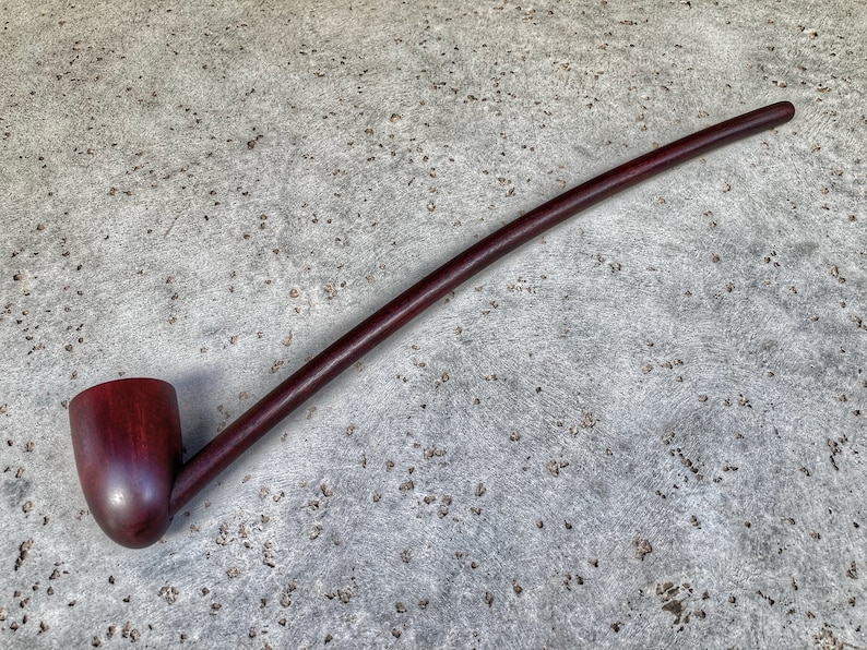Long Stem Mahogany Wizard Pipe, Handmade Churchwarden - Etsy