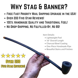 Long Stem Wizard Pipe, Handmade Churchwarden Tobacco Smoking Gift - Etsy