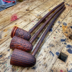 Long Ranger Pipe Fantasy Wooden Tavern Tobacco Pipe Brushed Black and ...
