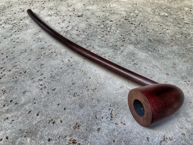 Long Stem Mahogany Wizard Pipe, Handmade Churchwarden - Etsy