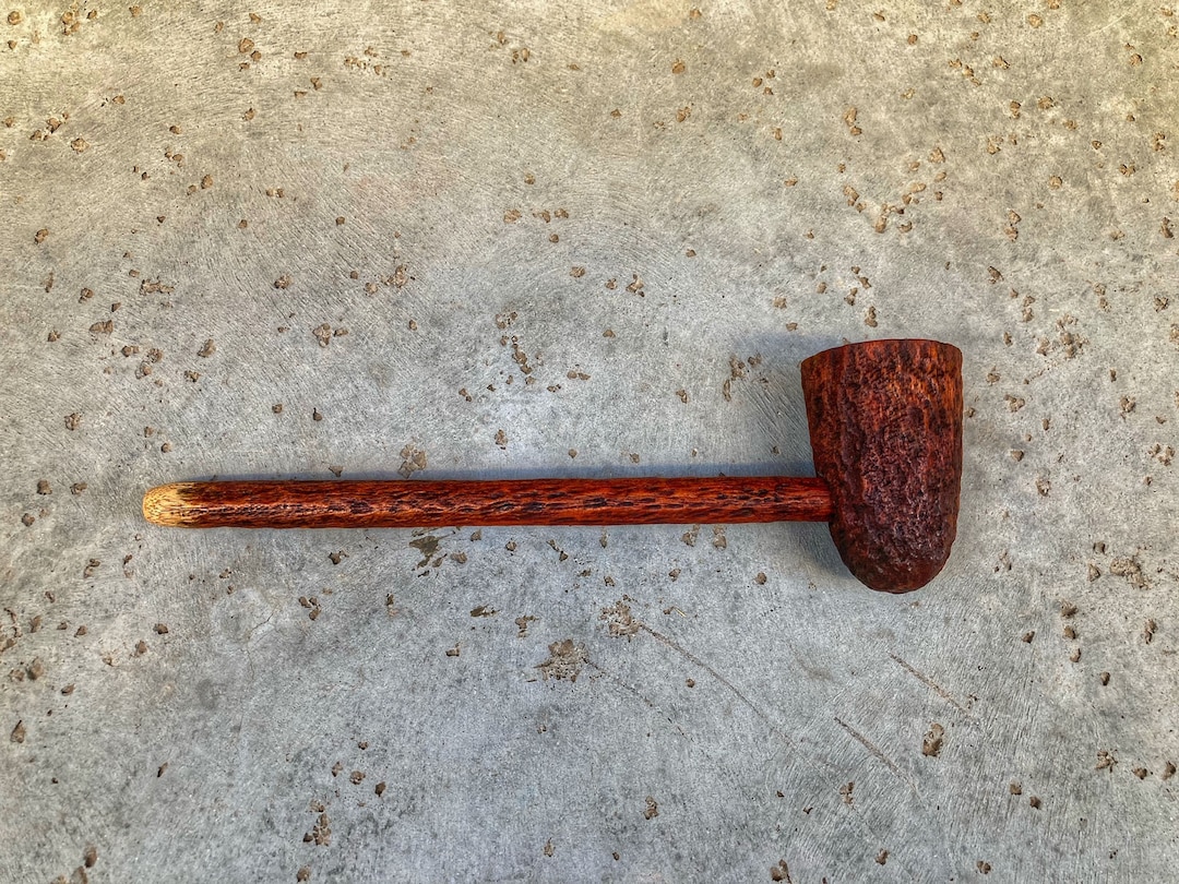Dwarf Pipe Fantasy Wooden Tavern Tobacco Pipe Rustic Black and Tan - Etsy