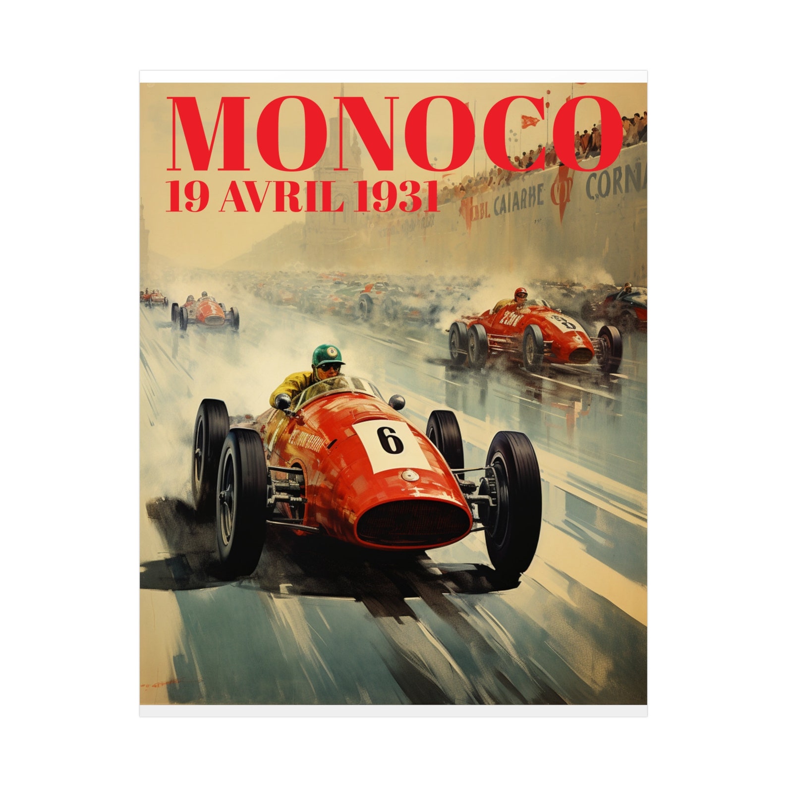 Vintage F1 Poster Monoco Racing 1931. Grand Prix. Car Wall - Etsy