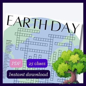 Earth Day Crossword Puzzle for Parties, to Build Vocabulary or to ...