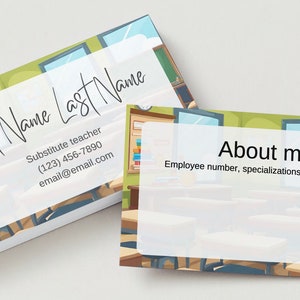 Substitute Teacher Business Card Design for Canva. Great Tutor Business ...