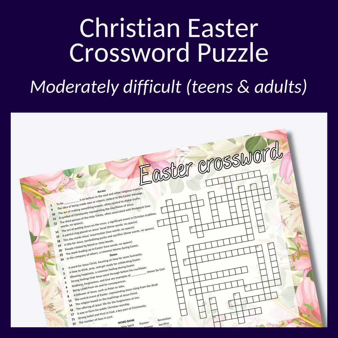 Christian Easter Crossword Puzzle: Vocabulary Builder (digital Download ...