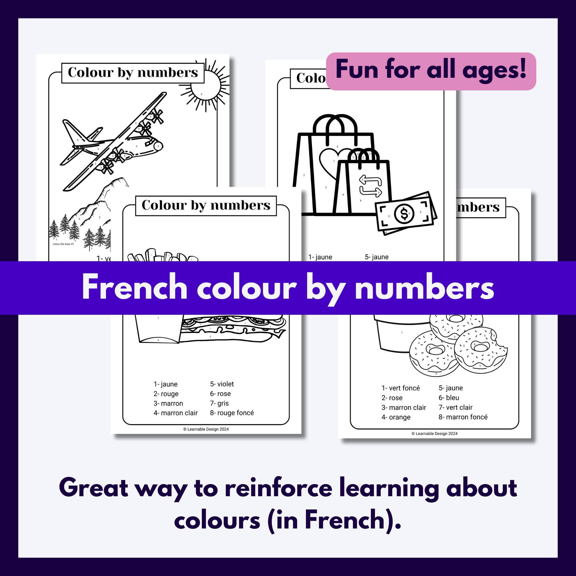 French Vocabulary Color by Numbers Worksheet for Middle and High School ...