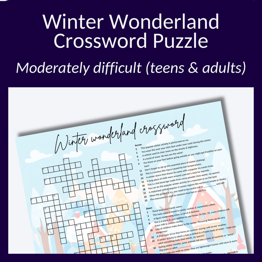 Winter Wonderland Crossword Puzzle: Fun Vocabulary Builder (PDF ...