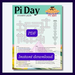 Pi Day Cross Word Puzzle Game for Teenagers or Party Game! - Etsy