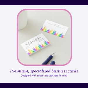 Substitute Teacher Business Card Design for Canva. Great Tutor Business ...