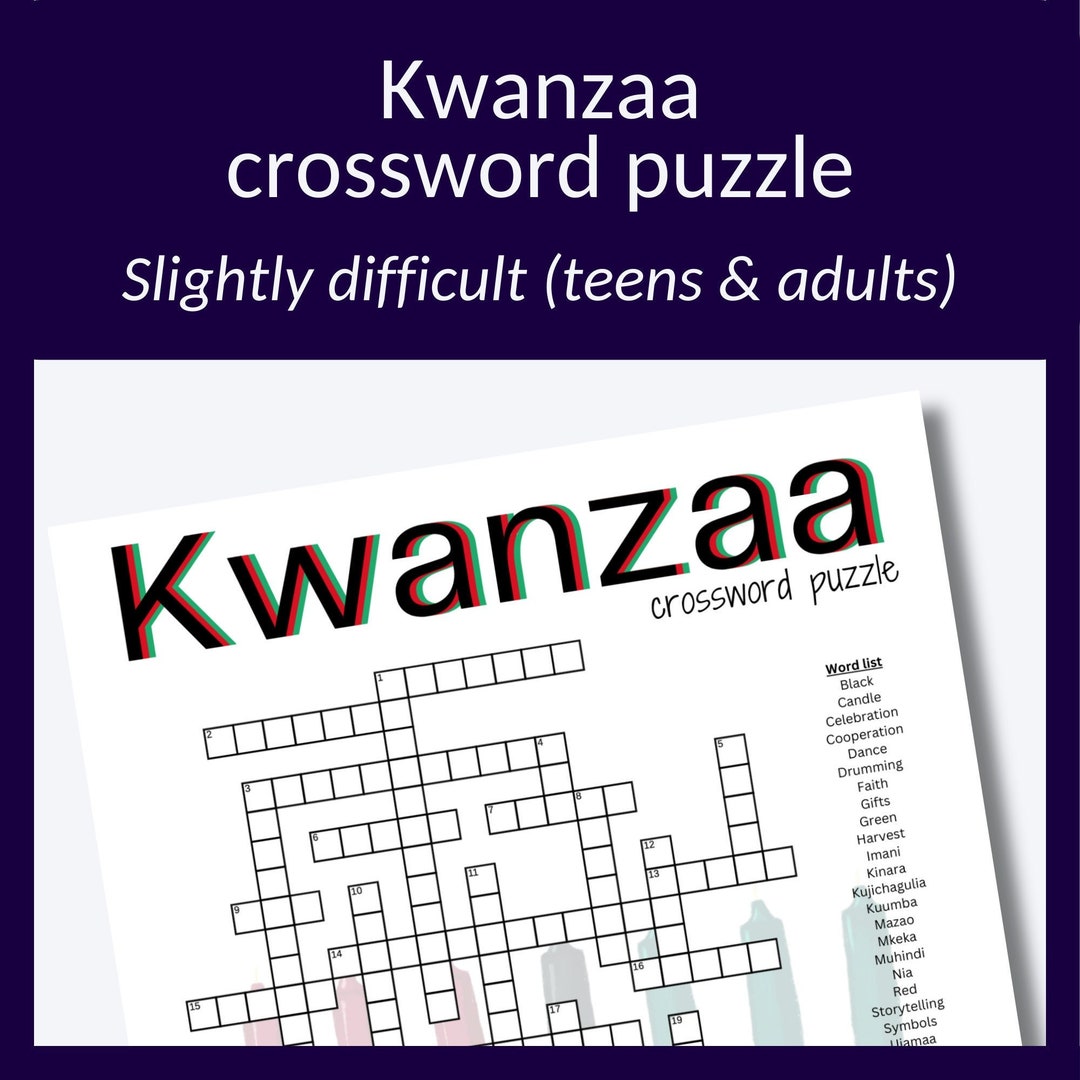 Kwanzaa Crossword Puzzle! Use as a Party Game or for Cultural Activity ...