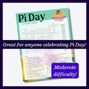 Pi Day Cross Word Puzzle Game for Teenagers or Party Game! - Etsy