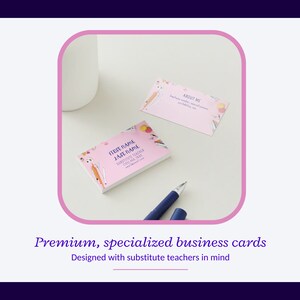 Substitute Teacher Business Card Design for Canva. Great Tutor Business ...