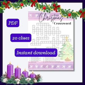 Advent Crossword Puzzle for Parties or to Learn About Christmas ...