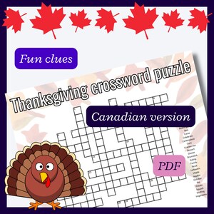 Canadian Thanksgiving Crossword Puzzle for Vocabulary, Spelling or ...