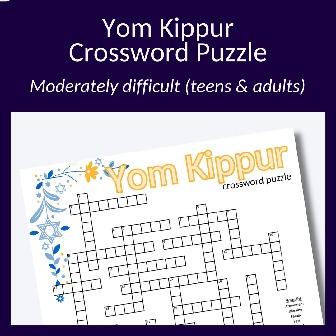 Yom Kippur Puzzle for School, Home or Parties. Great Jewish Party Game ...