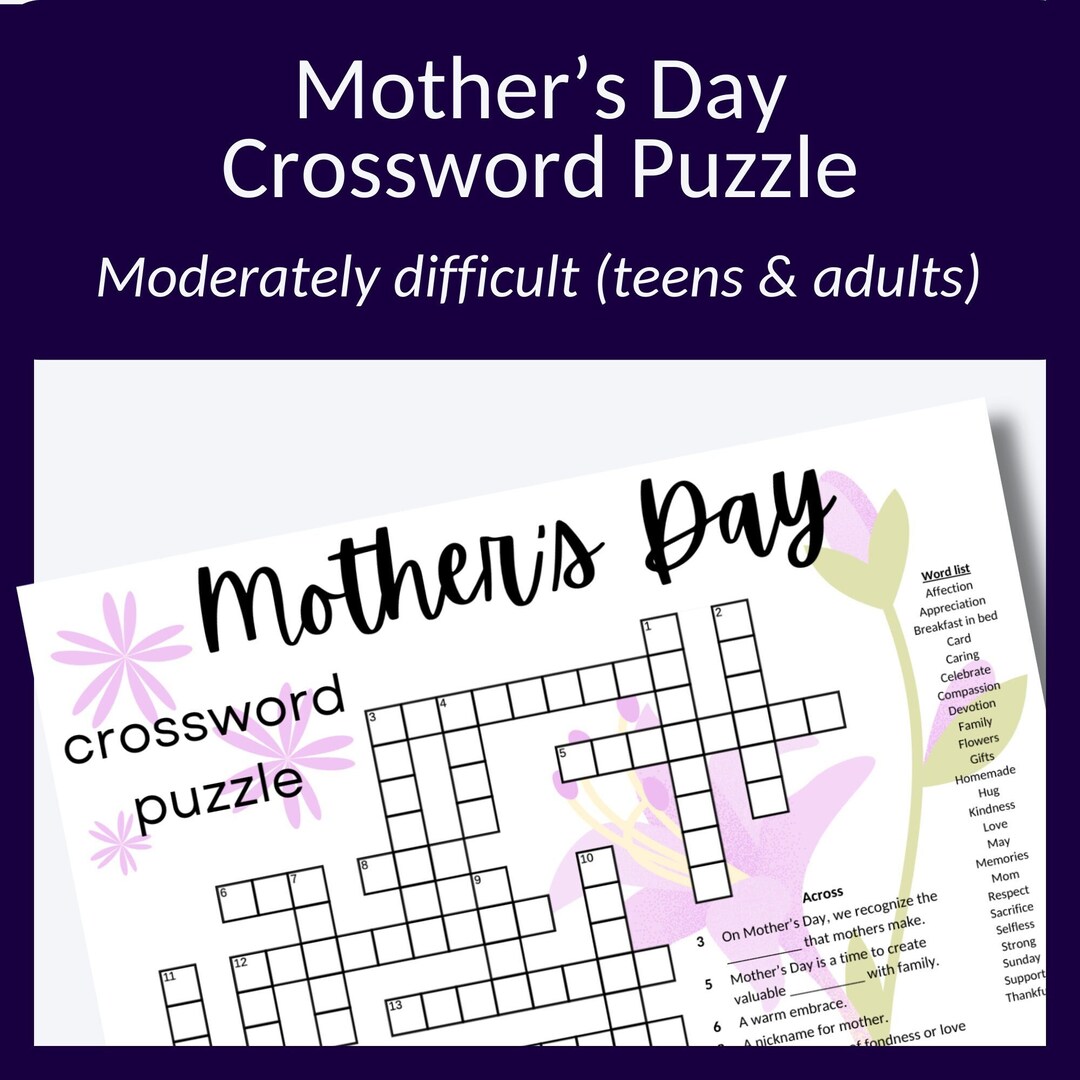 This Mother's Day Puzzle is the Perfect Crossword Puzzle for Baby ...