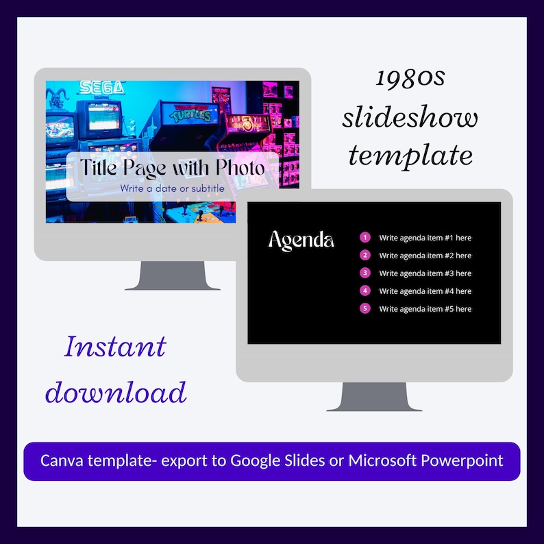 Unique 1980s Retro Slide Template for Corporate Events and Celebrations ...