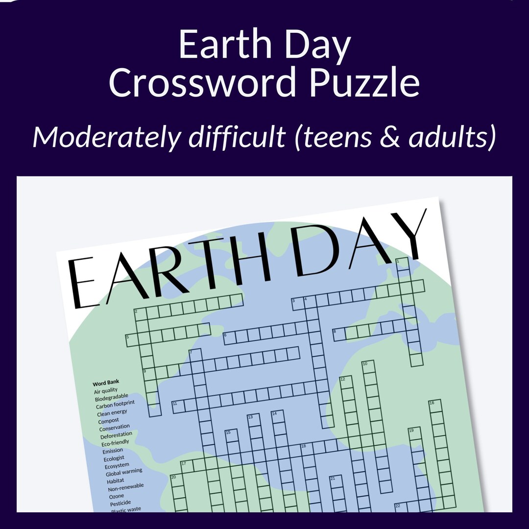 Earth Day Crossword Puzzle for Parties, to Build Vocabulary or to ...
