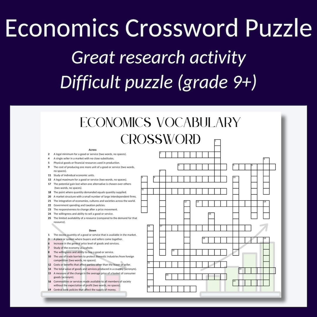 Economics Vocabulary Crossword Puzzle (microeconomics and ...
