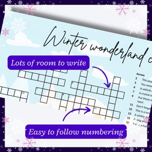 Winter Wonderland Crossword Puzzle: Fun Vocabulary Builder (PDF ...