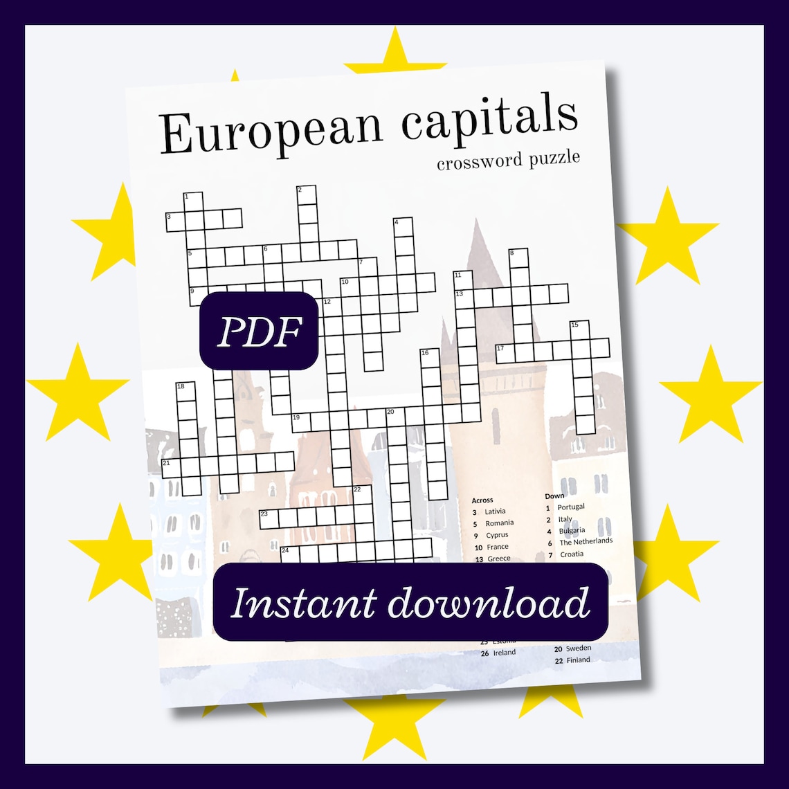 European Capitals Crossword Puzzle: Test Your Knowledge of European ...