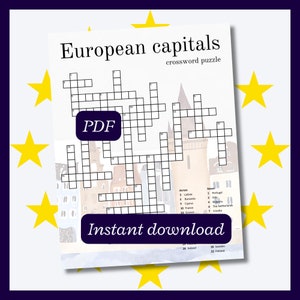 European Capitals Crossword Puzzle for Geography Enthusiasts and Travel ...