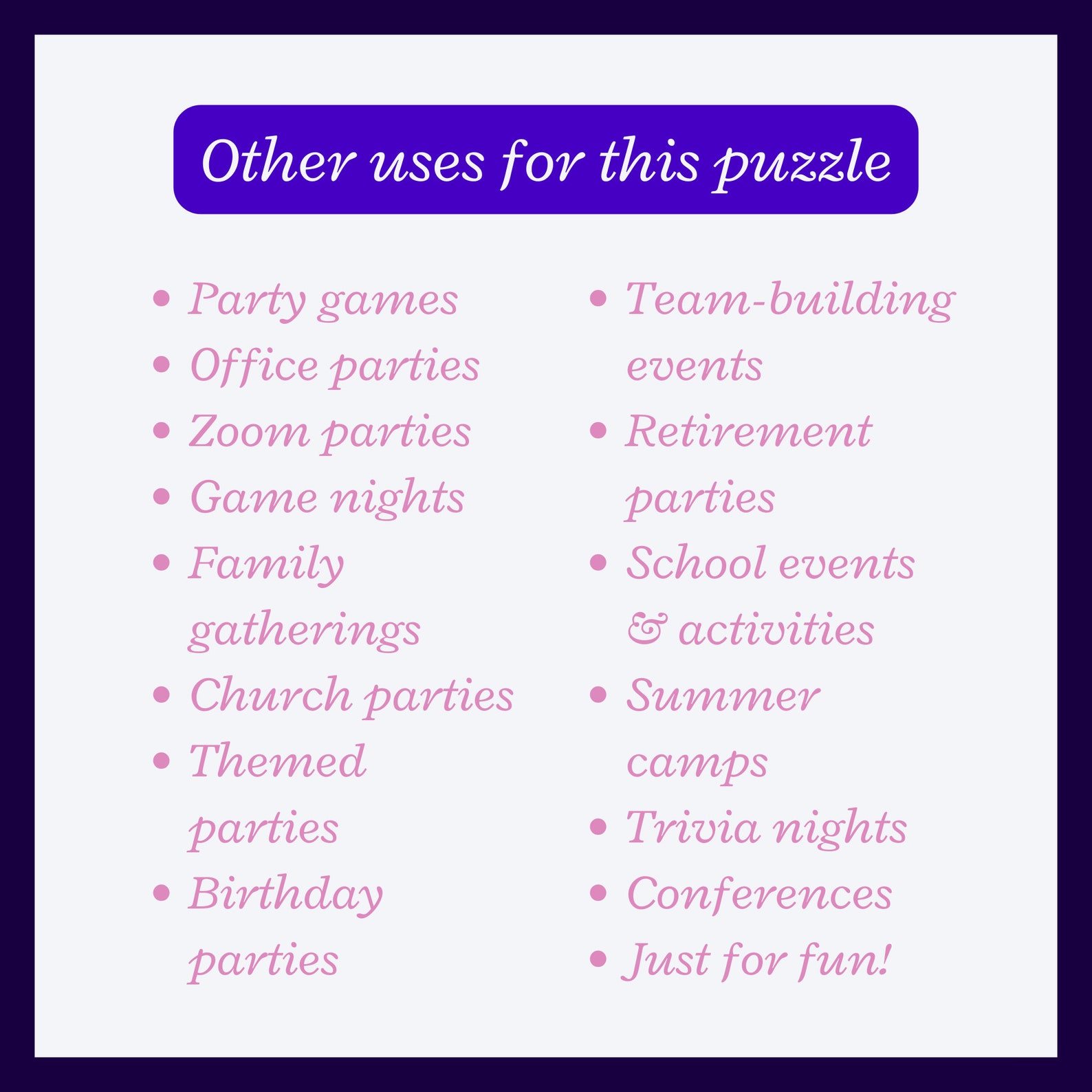 Hard! Christmas Crossword Puzzle for Christmas Parties. Great Non ...
