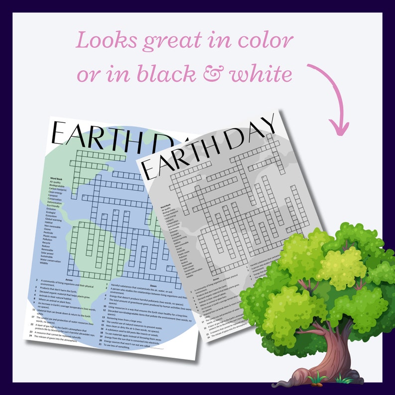 Earth Day Crossword Puzzle for Parties, to Build Vocabulary or to ...