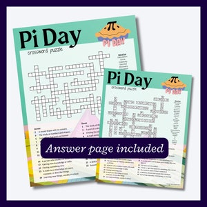 Pi Day Cross Word Puzzle Game for Teenagers or Party Game! - Etsy