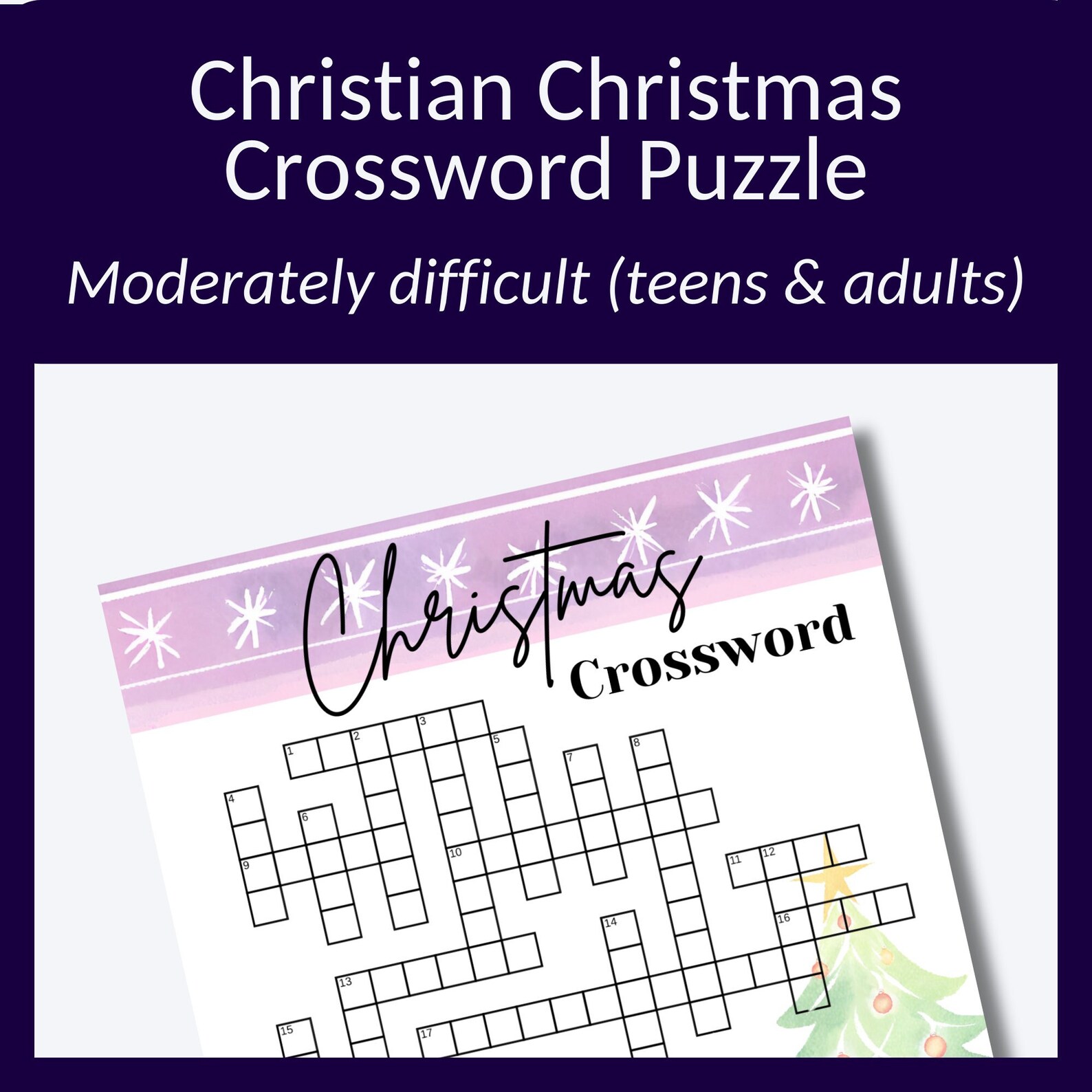 Advent Crossword Puzzle for Parties or to Learn About Christmas ...