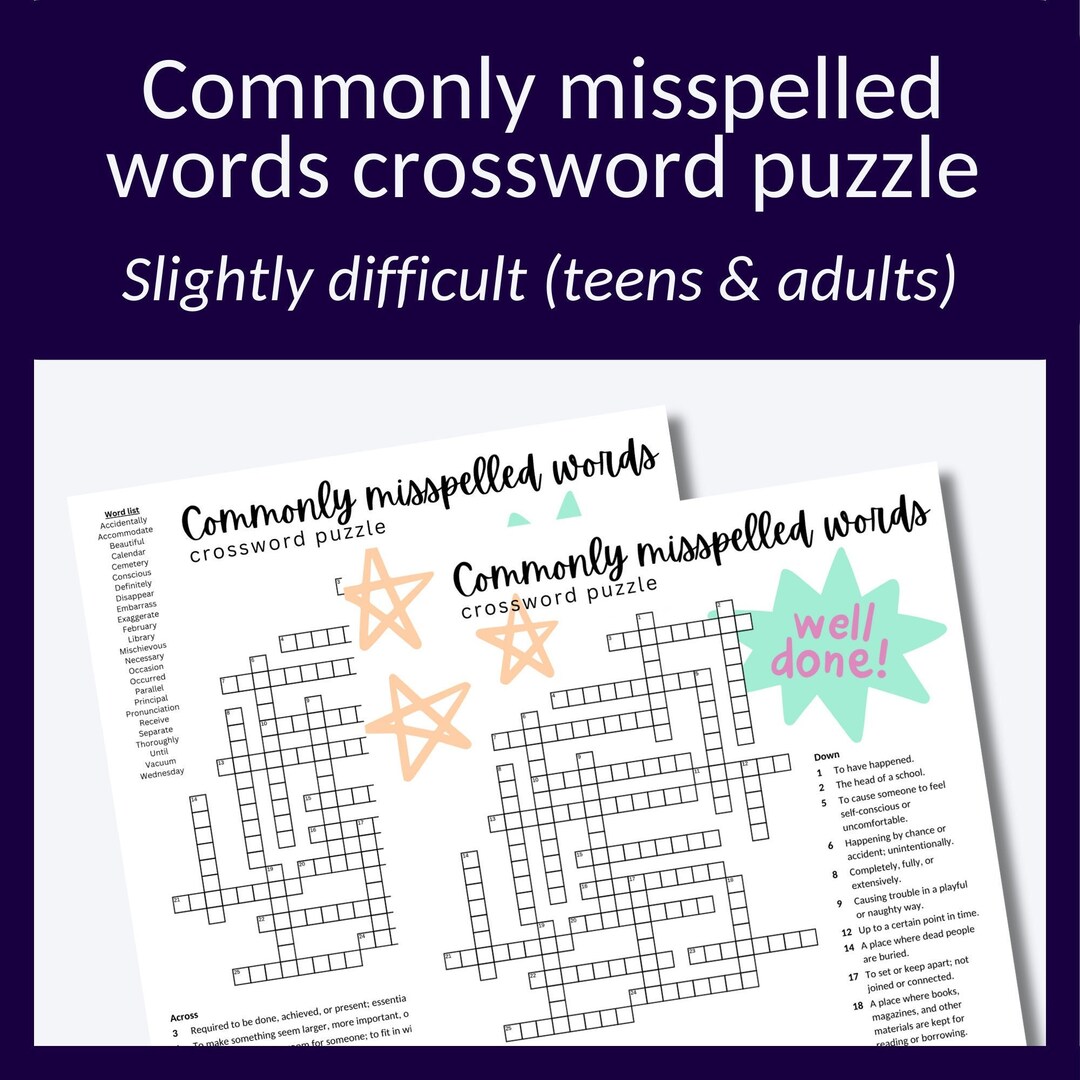 Fun Misspelled Words Puzzle for Spelling Practice, ESL Game, and Care ...