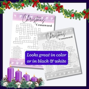 Advent Crossword Puzzle for Parties or to Learn About Christmas ...