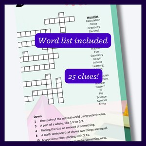 Pi Day Cross Word Puzzle Game for Teenagers or Party Game! - Etsy