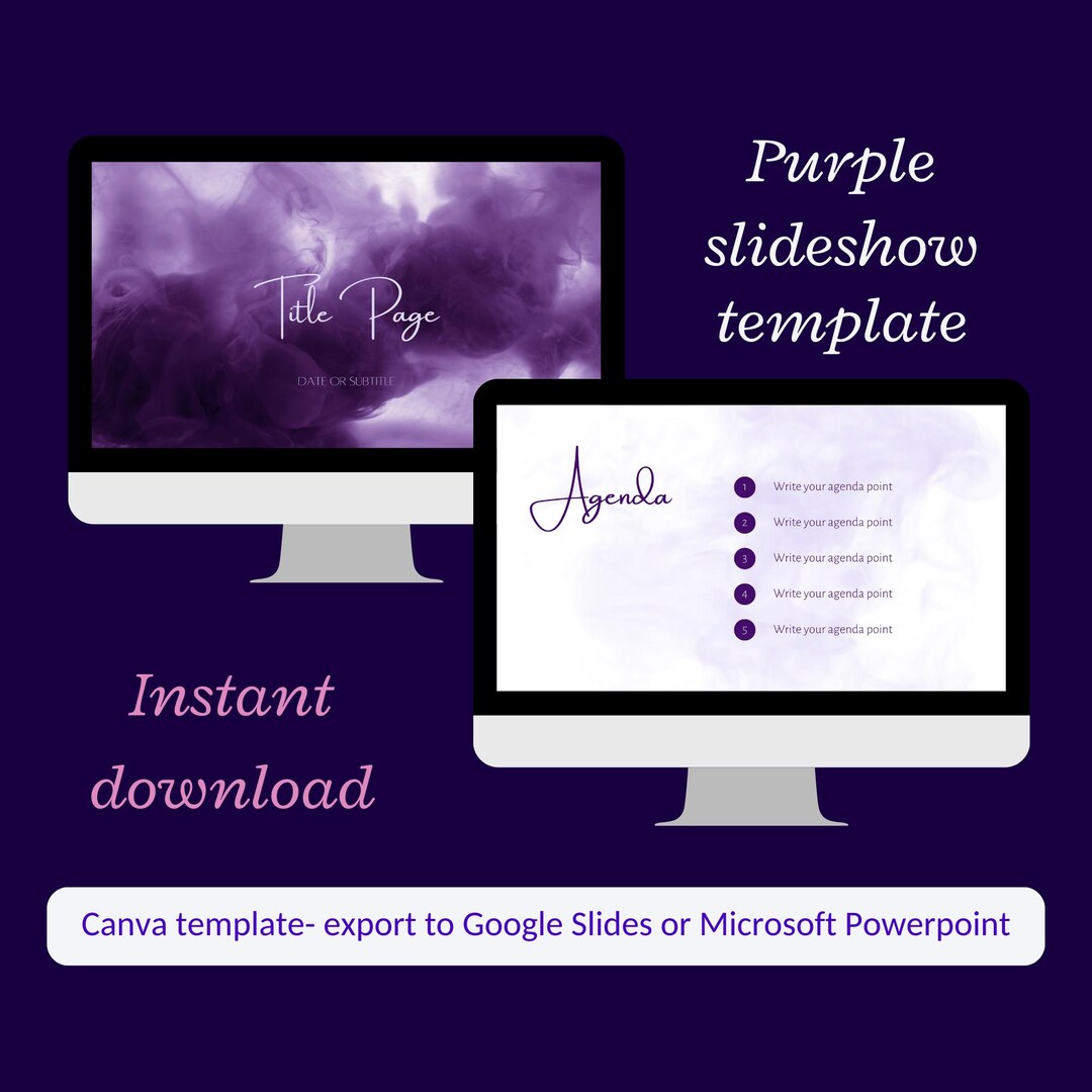 Customizable Purple Presentation Template for Powerpoint and Google ...