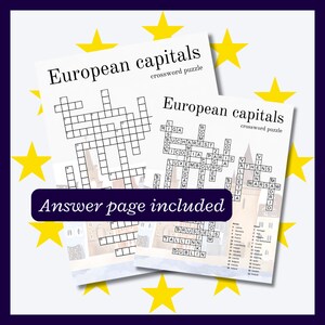 European Capitals Crossword Puzzle for Geography Enthusiasts and Travel ...