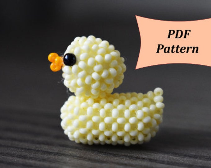 Beaded Yellow Duck Pdf. Beaded Animal Pattern. How to Make Beaded Toy ...